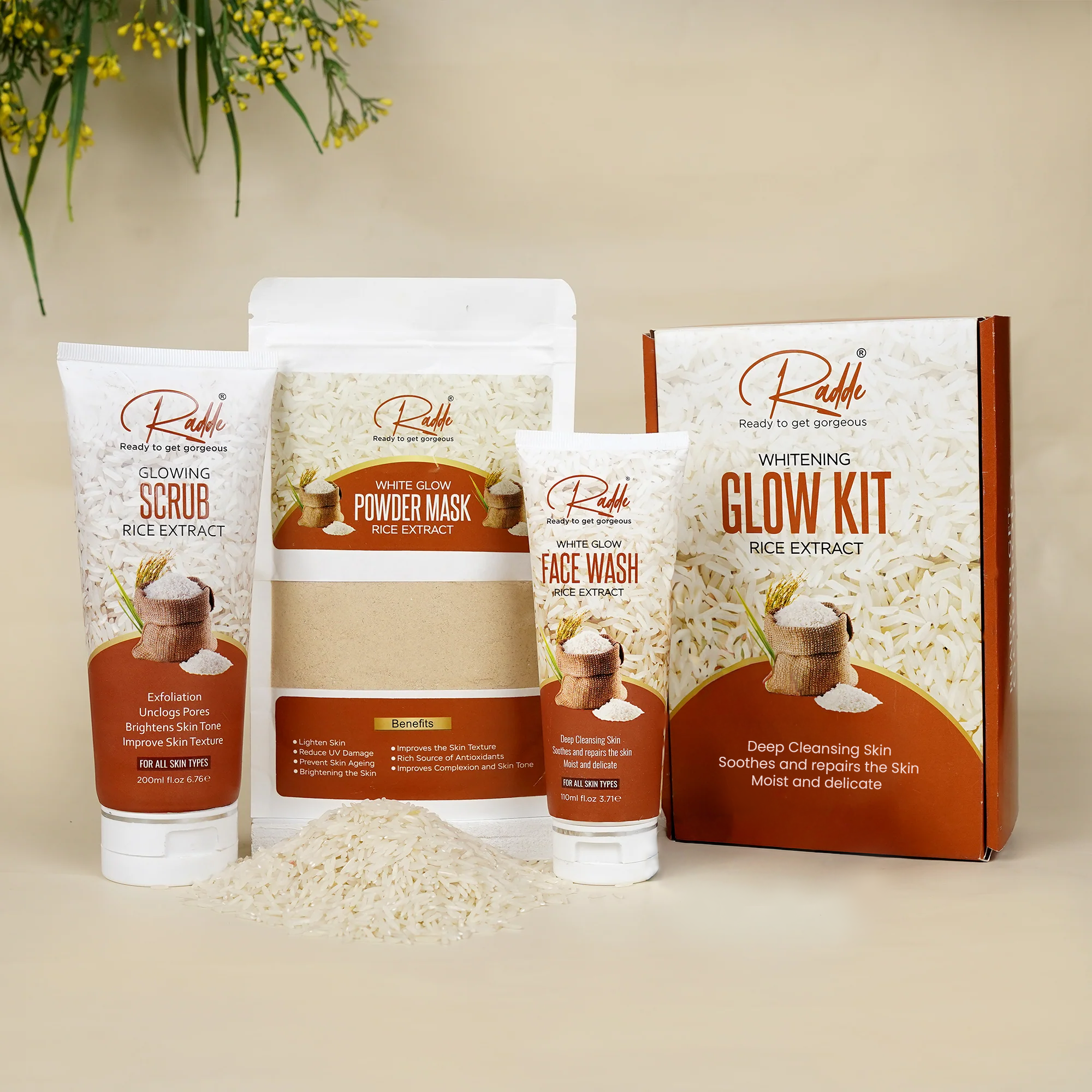 Rice Facial Glow Kit – Radde Cosmetics